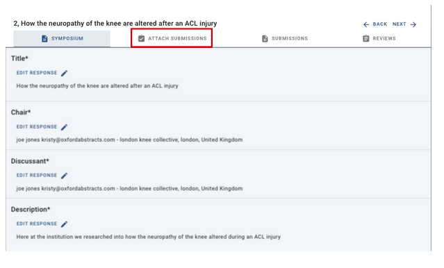 How to Attach a Submission to a Symposium as an Admin